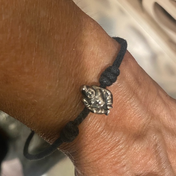 Pandora | Jewelry | Pandora Silver Buddha On Adjustable Cord Bracelet ...